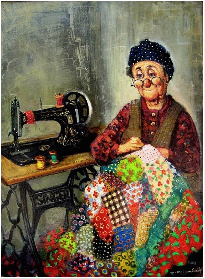 A Georgian artist who paints with warmth to the music of love ...