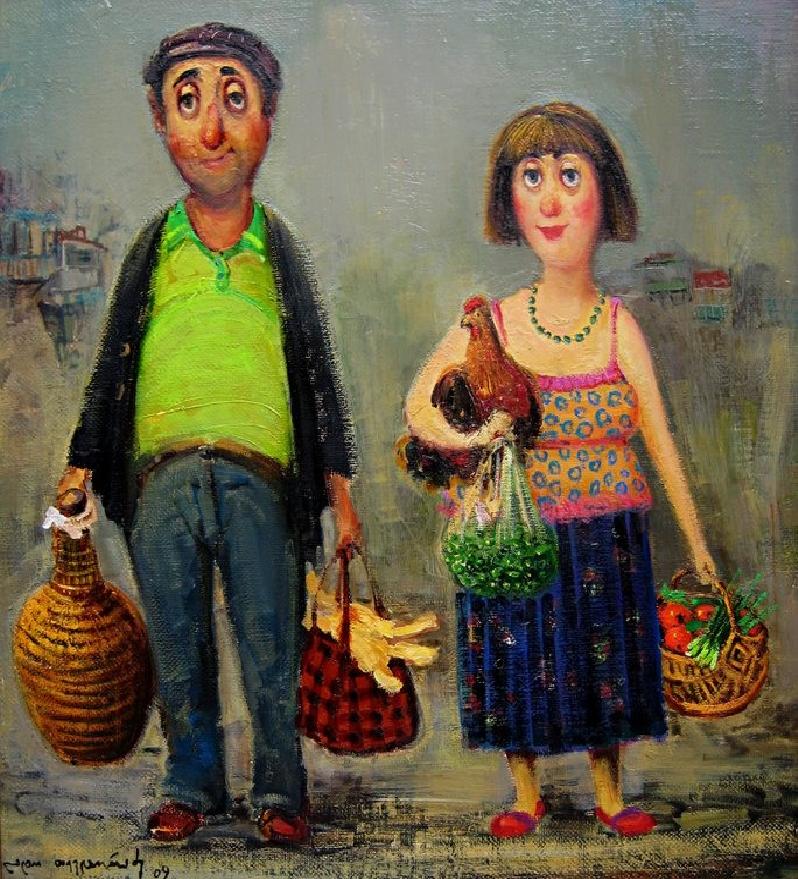 A Georgian artist who paints with warmth to the music of love ...