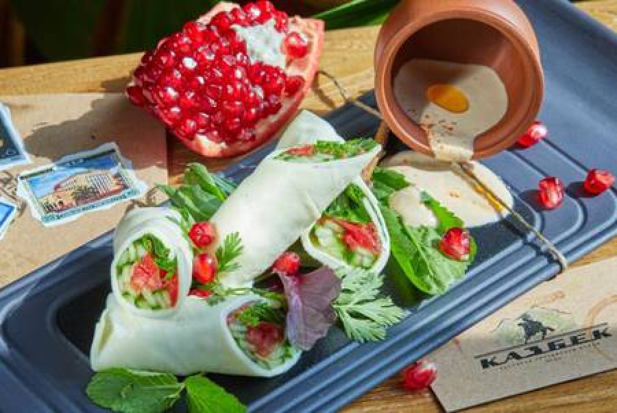 Rolled Sulguni pieces filled with vegetables - GeorgianJournal
